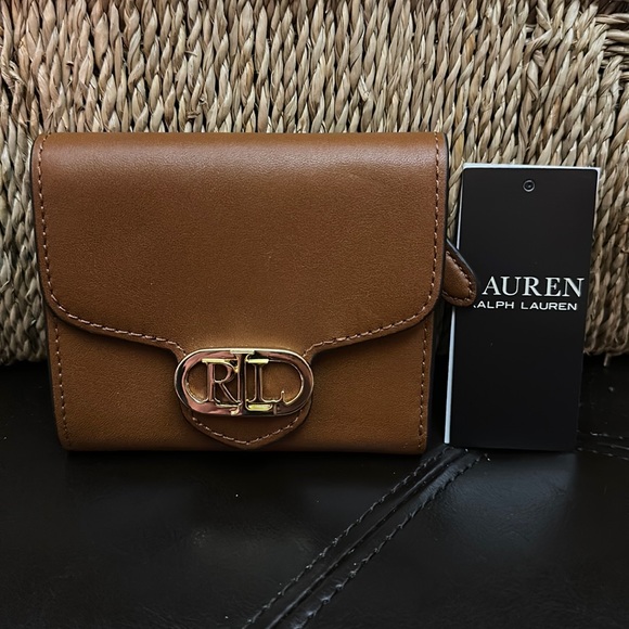 Ralph Lauren | Bags | Nwt Ralph Lauren Tan Leather Trifold Wallet ...